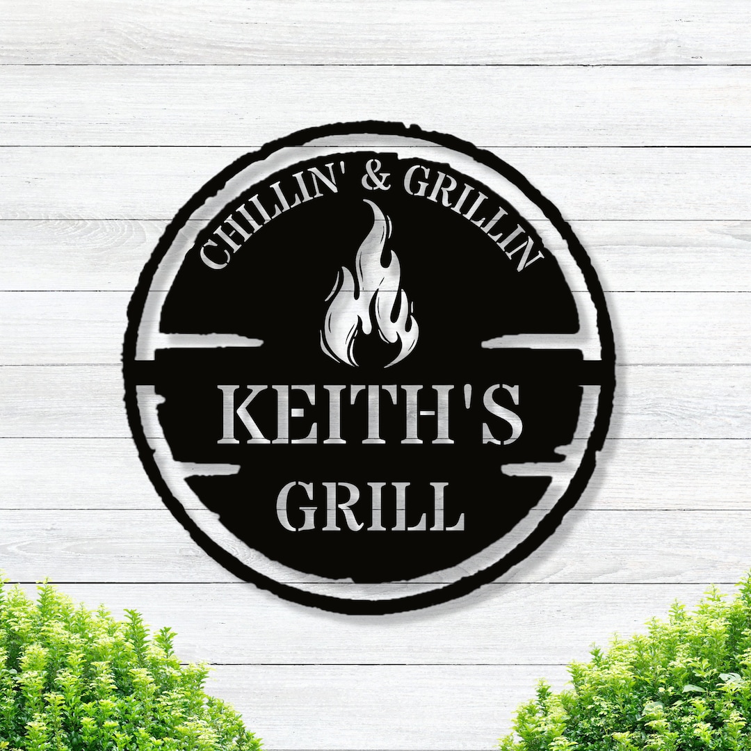 Personalized Metal Grilling Sign / Metal Grill Sign / Metal BBQ Smoker ...