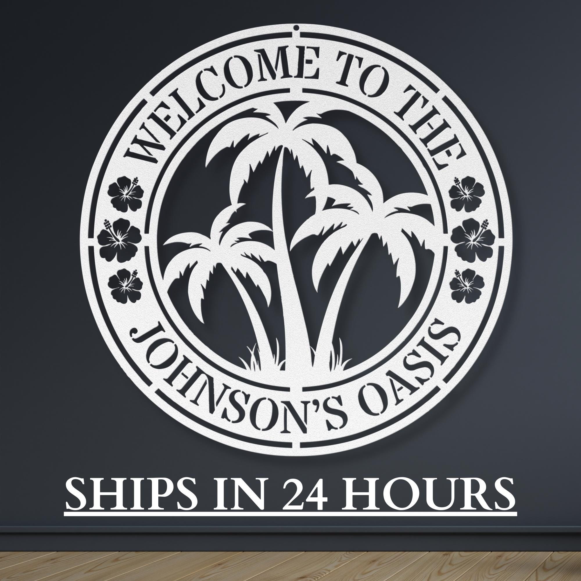 Personalized Metal Backyard Oasis Sign - Custom Outdoor Wall Art | Rust ...