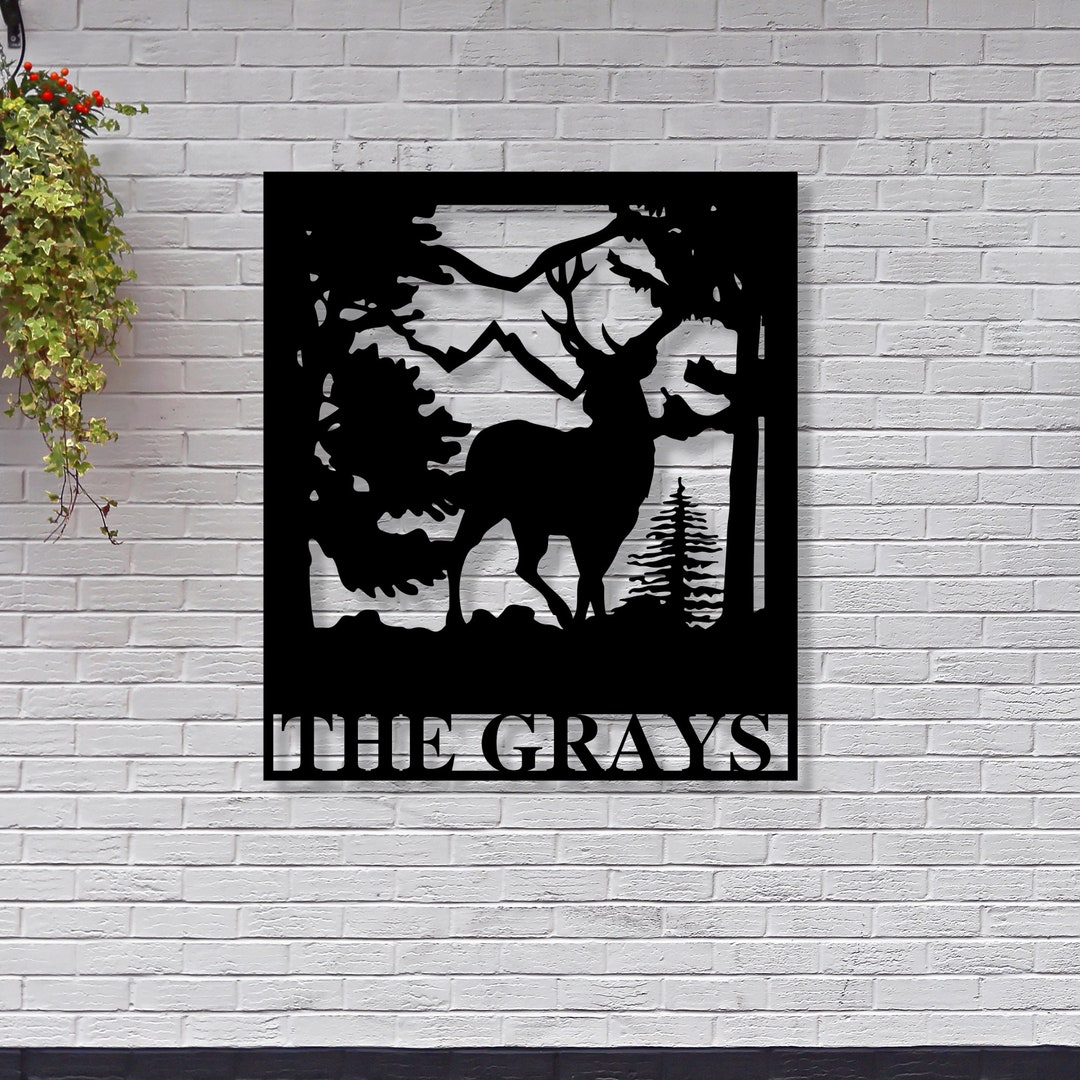 Personalized Elk Metal Cabin Sign / Cabin Sign / Hunting Sign / Elk ...