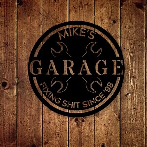 Personalized Garage Sign, Metal Sign for Garage, Custom Garage Sign ...