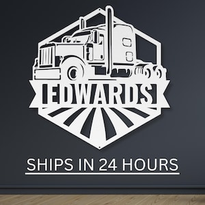 Personalized Metal Trucker Sign | Custom Truck Driver Sign | Trucker ...