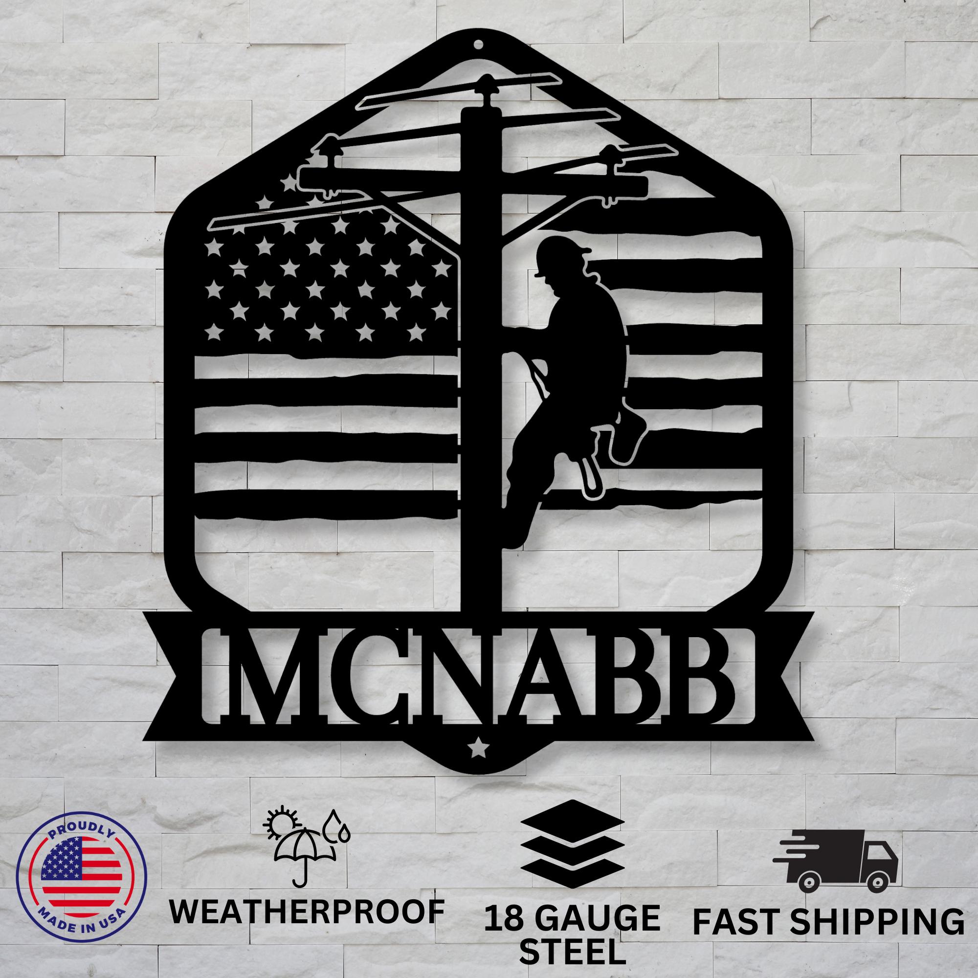 Custom Lineman Metal Wall Sign / Personalized Lineman Metal Wall Art ...