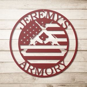 Personalized Metal Armory Sign / Gun Sign / Gift for Dad / Ar-15 Sign ...