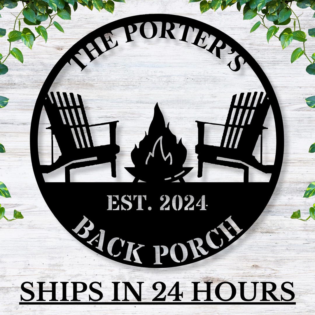 Custom Metal Back Porch Sign - Custom Outdoor Wall Art | Rust-proof ...