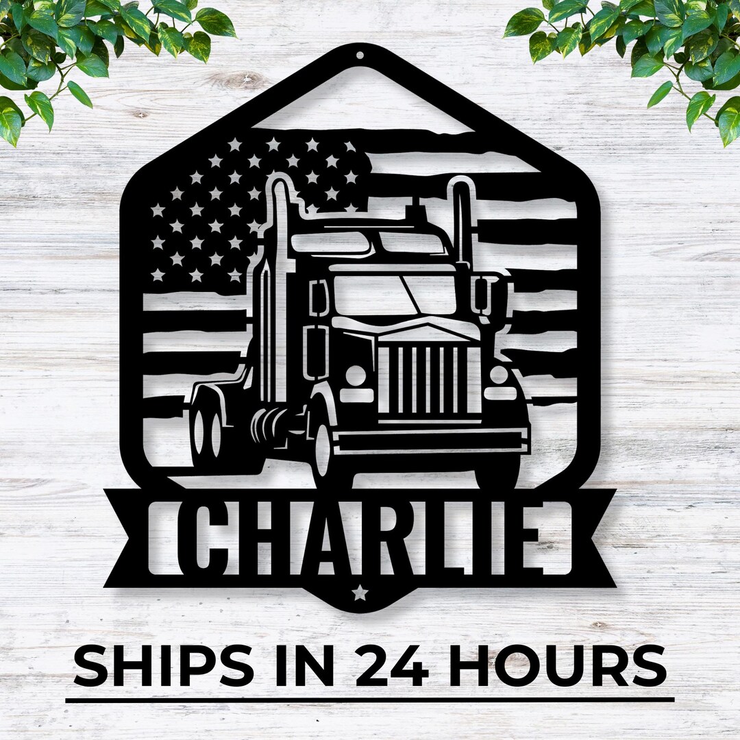 Personalized Metal Trucker Sign | Custom Truck Driver Sign | Trucker ...