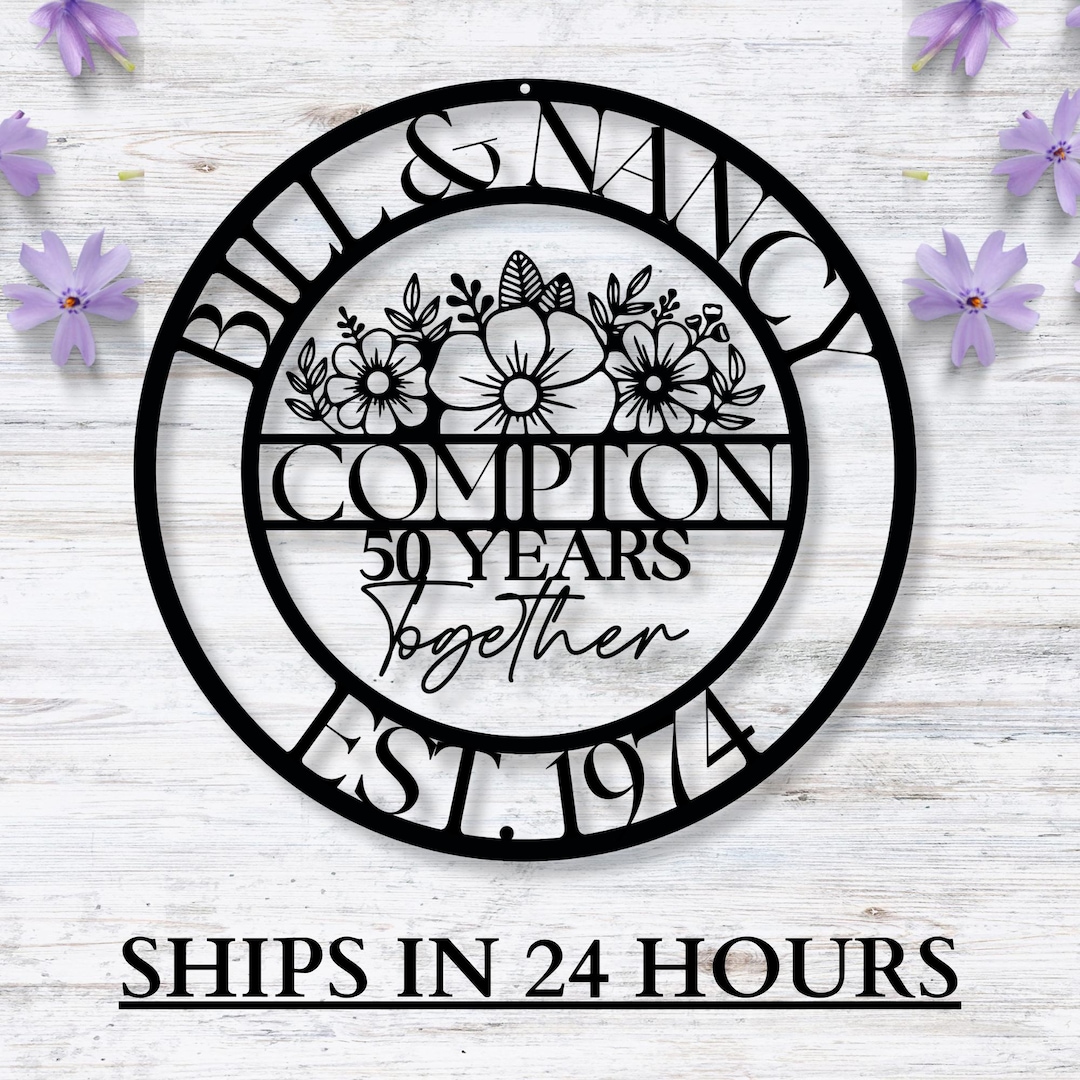 Personalized Metal Anniversary Sign / Custom Couple’s Name Sign / Last ...