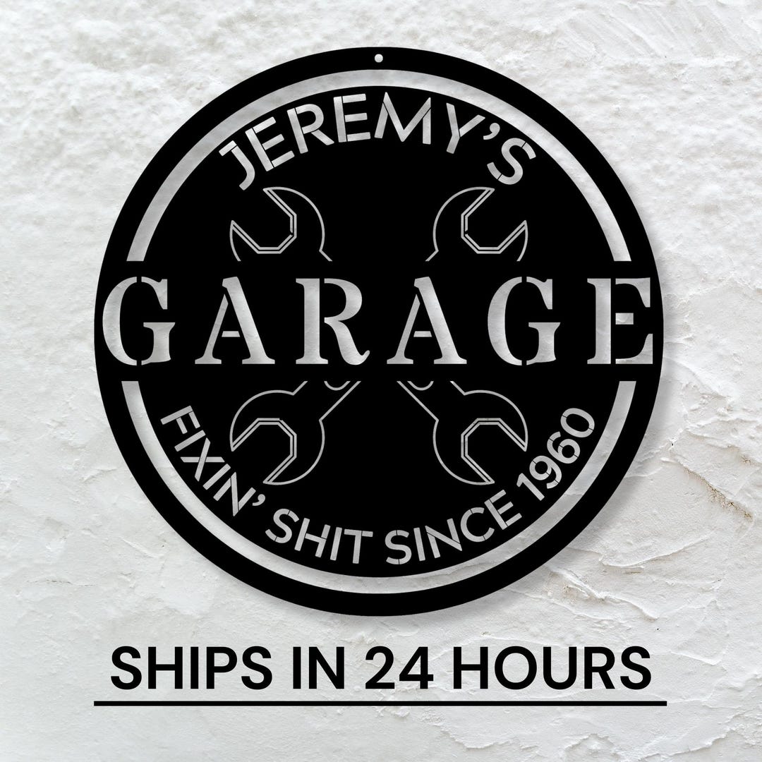 Personalized Garage Sign, Metal Sign for Garage, Custom Garage Sign ...