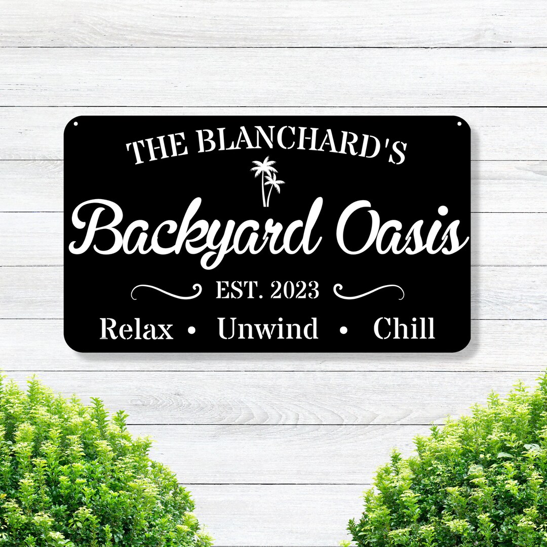 Personalized Backyard Pool Metal Sign / Outdoor Wall Decor / Metal Wall ...
