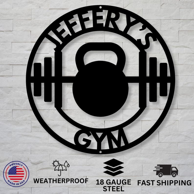 Personalized Home Gym Signs for Workout Room / Personalized Metal Sign ...