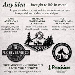 Custom Metal Sign – Your Logo, Design, Ideas, or Personalized Text ...
