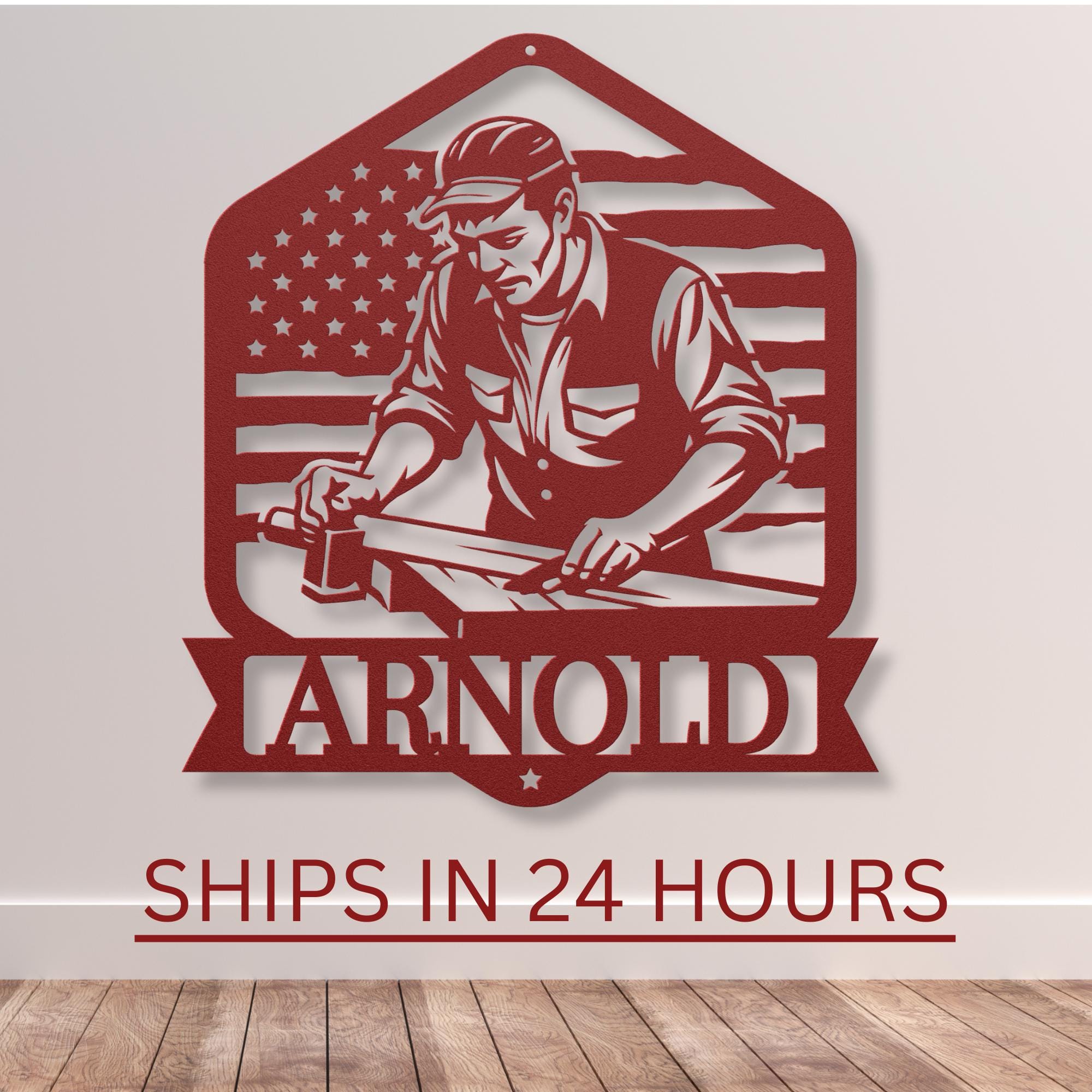 Custom Carpenter Metal Wall Sign / Personalized Woodworking Sign ...