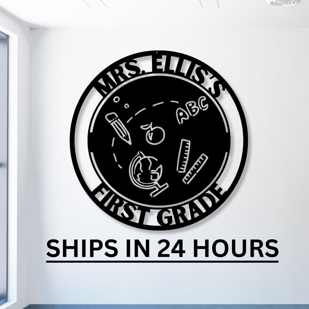 Personalized Teacher Door Sign / Custom Teacher Name Front Door Sig ...