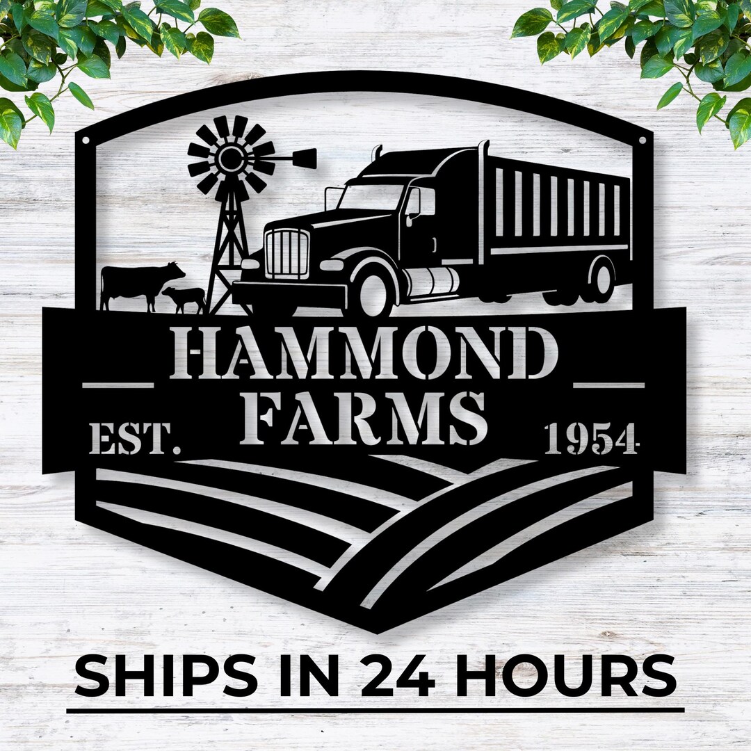 Personalized Metal Farm Sign | Custom Farmhouse Decor | Farm Name Sign ...