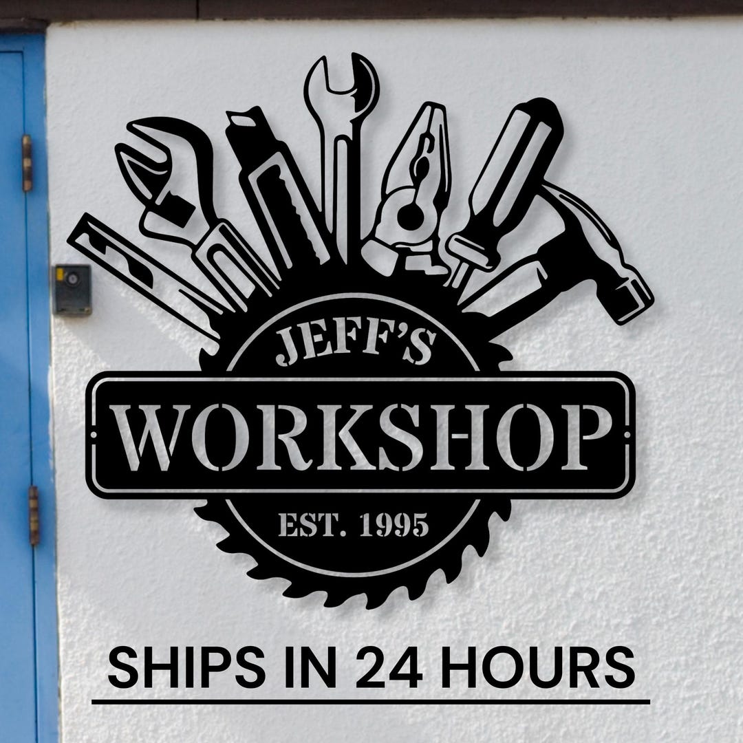 Personalized Metal Work Shop Sign / Personalized Fathers Day Sign ...