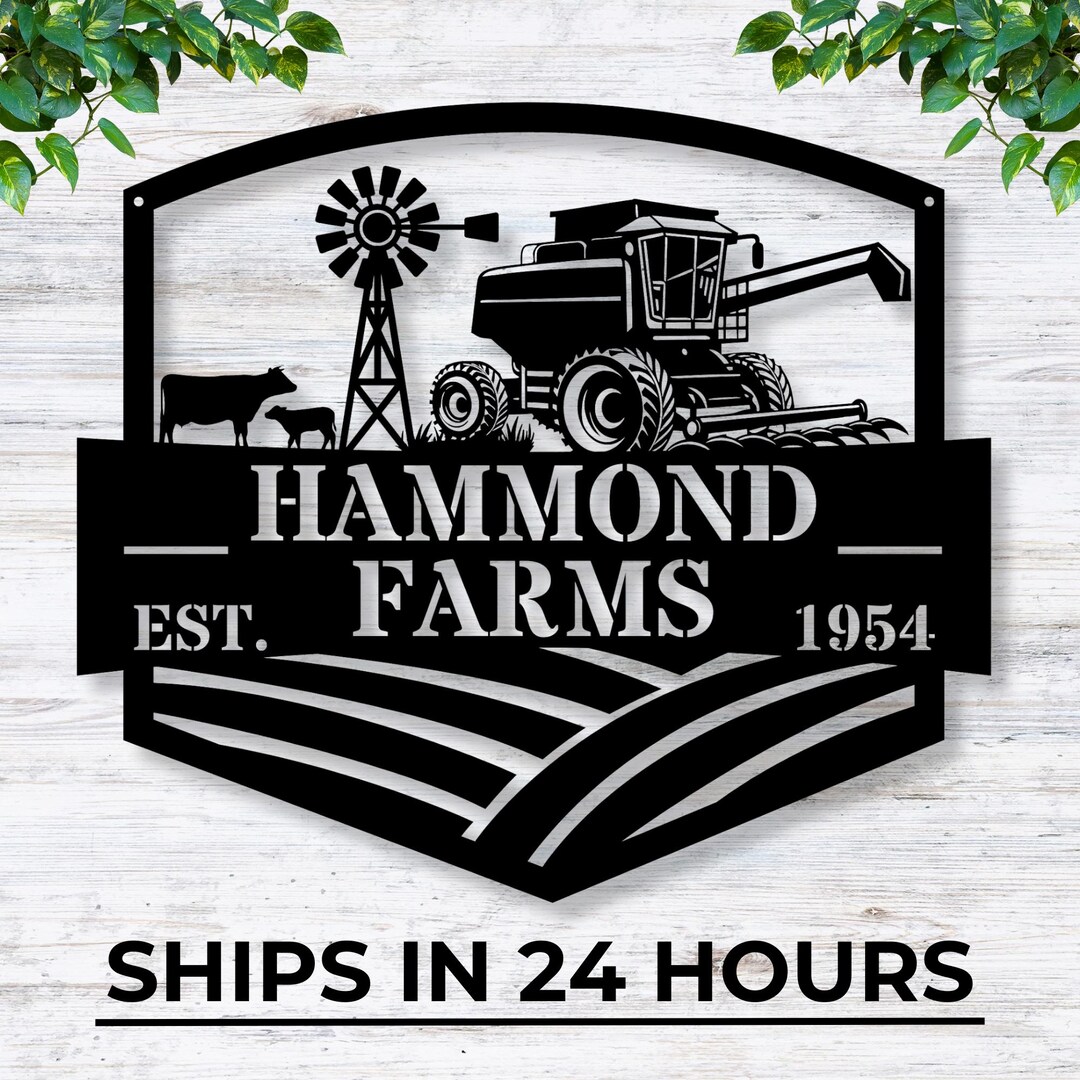 Personalized Metal Farm Sign | Custom Farmhouse Decor | Farm Name Sign ...