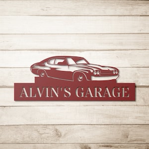 Personalized Classic Car Garage Sign, Garage Sign, Custom Garage Sign ...