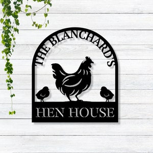 Personalized Chicken Coop Sign / Hen House Sign / Metal Chicken Coop ...