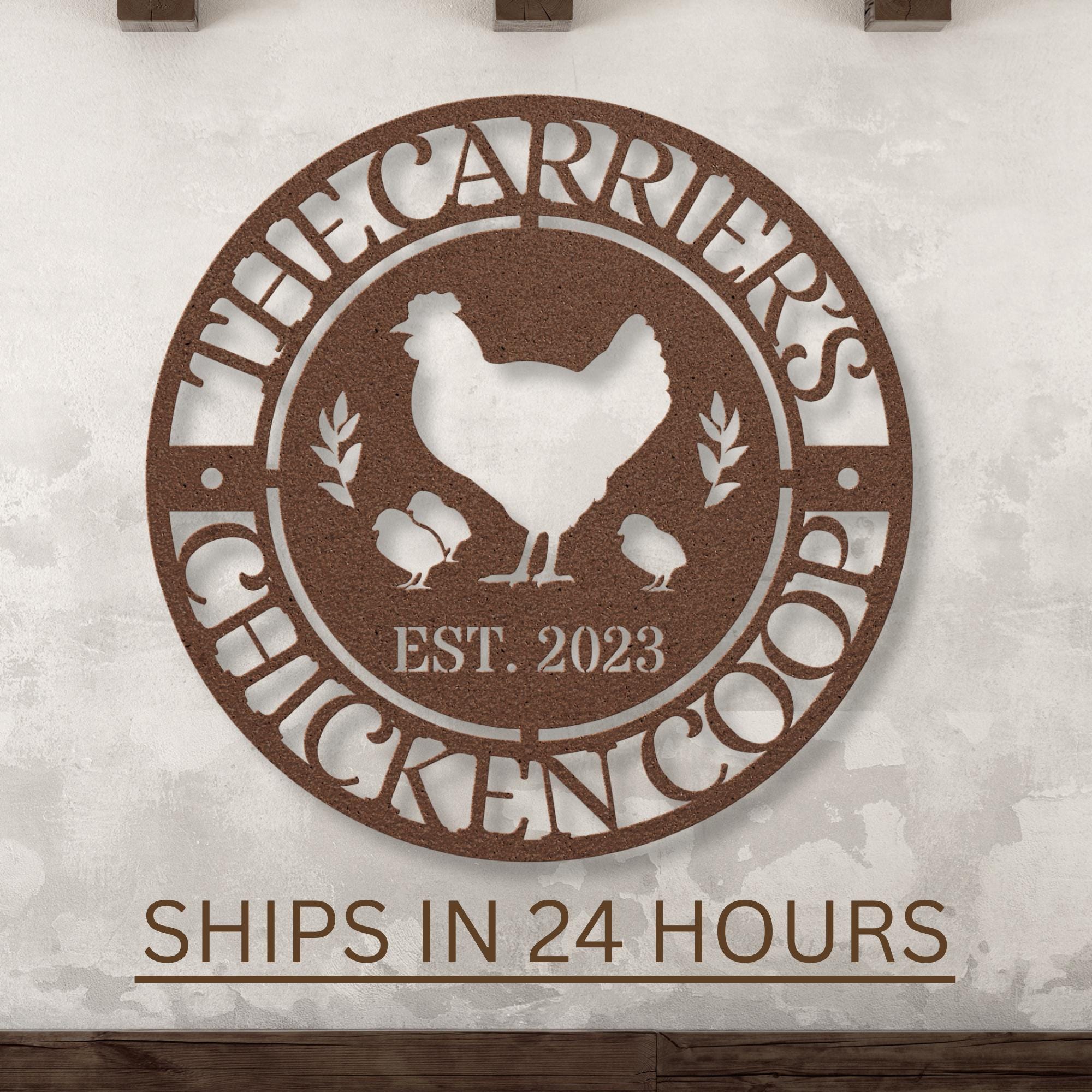 Custom Metal Chicken Coop Sign / Personalized Farmhouse Decor / Chicken ...