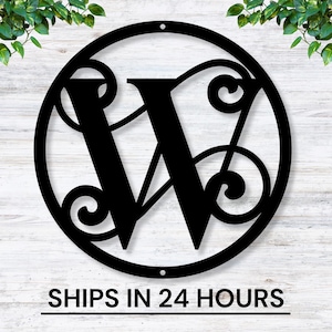Custom Metal Monogram Sign / Last Name Initial Wall Art / Monogram Sign ...