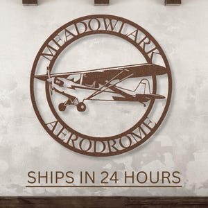 Custom Metal Airplane Hangar Sign / Personalized Pilot Name Sign ...