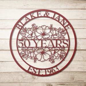 Metal Anniversary Sign / Anniversary Gift / Anniversary Gift for ...