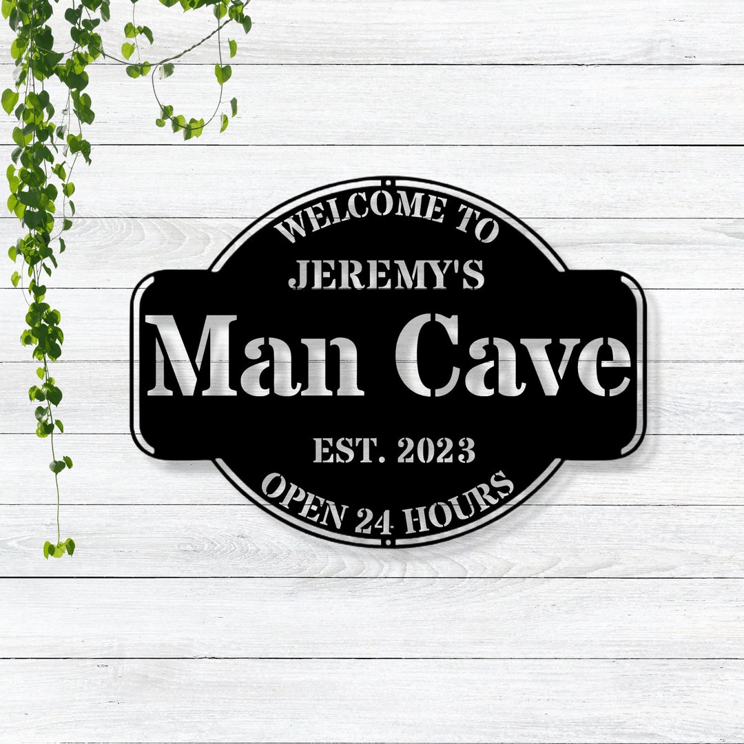 Personalized Metal Man Cave Sign / Man Cave Wall Decor / Metal Wall ...