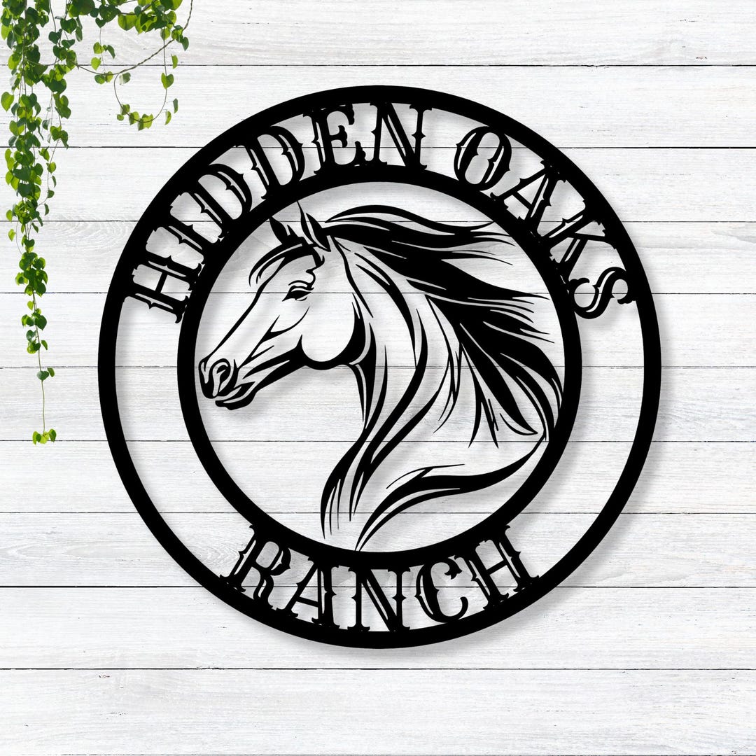 Personalized Metal Horse Ranch Sign / Metal Ranch Sign / Outdoor Metal ...
