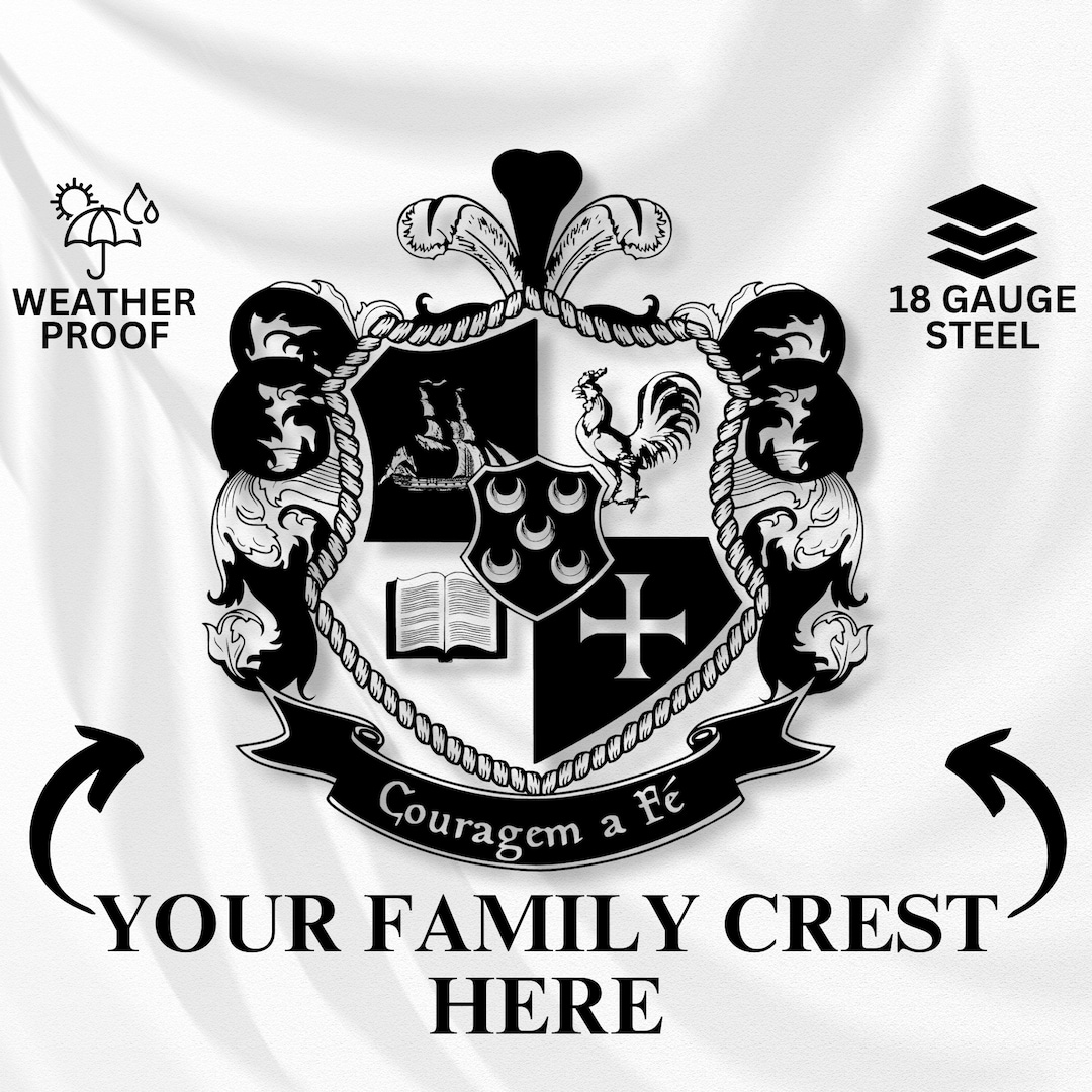 Custom Metal Family Crest Sign / Family Crest / Metal Family Crest ...