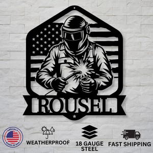 Custom Metal Welder Sign – Personalized Welding Shop Sign / Custom Name ...