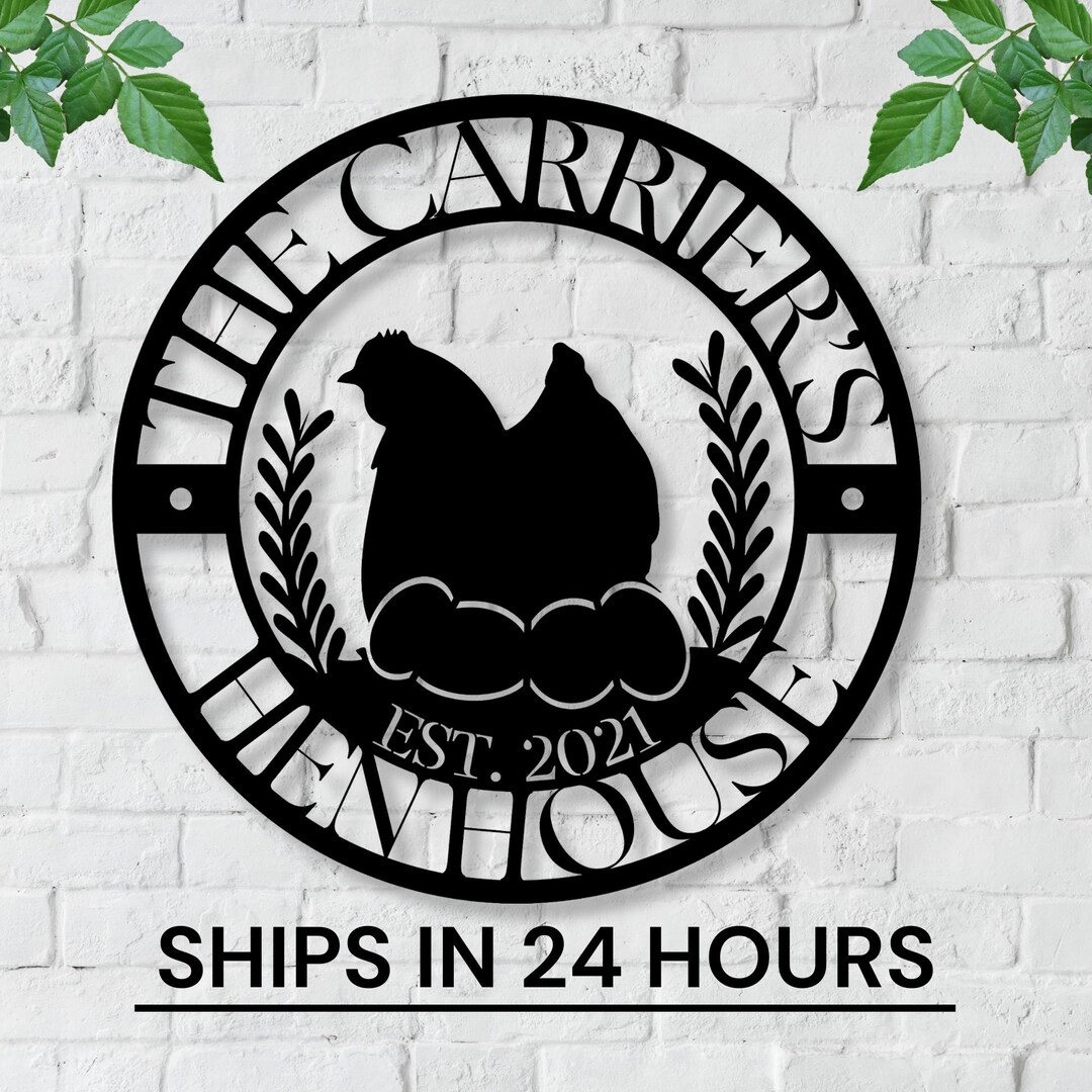 Custom Metal Chicken Coop Sign / Personalized Farmhouse Decor / Chicken ...