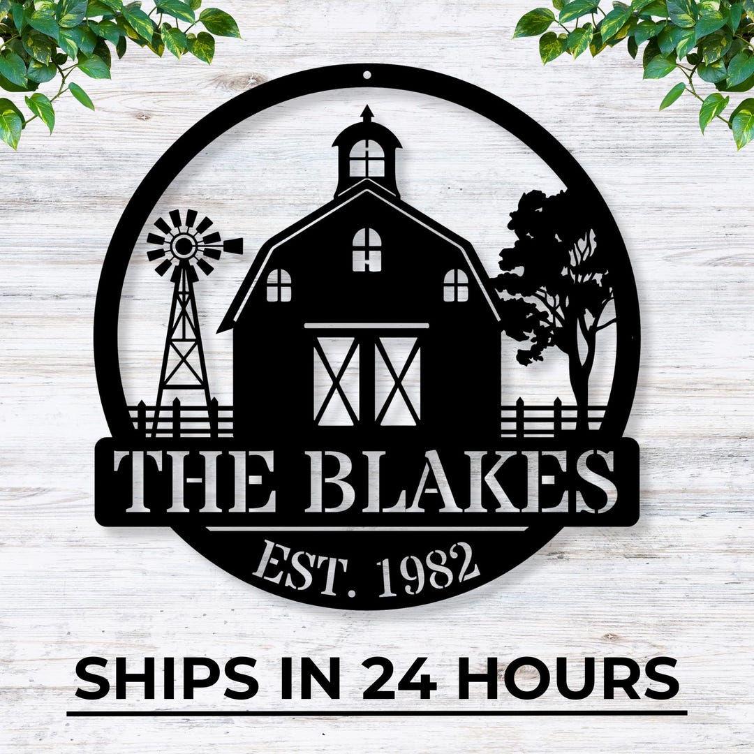 Personalized Metal Farm Sign | Custom Farmhouse Decor | Farm Name Sign ...