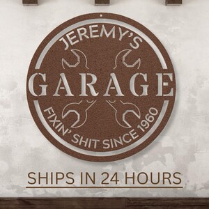 Personalized Garage Sign, Metal Sign for Garage, Custom Garage Sign ...