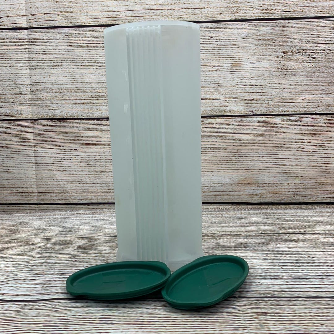 Tupperware Tall Vertical Pasta Container Green Lids Food Storage Made ...