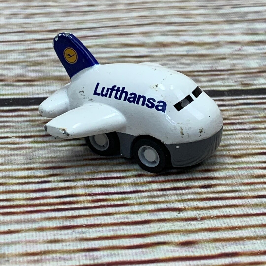 Lufthansa Pleg Friction Powered Toy Airplane Diecast Metal White Blue ...