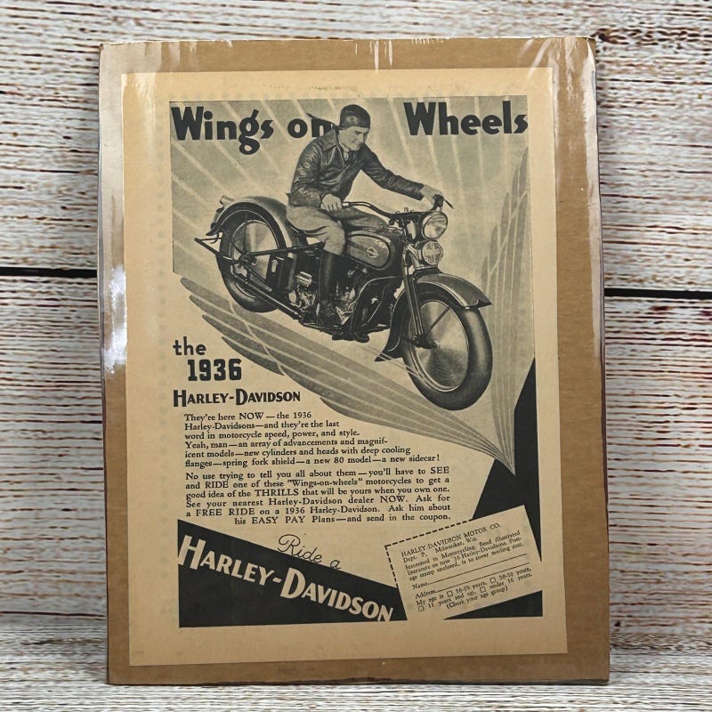 Harley Davidson Ad Poster - Etsy