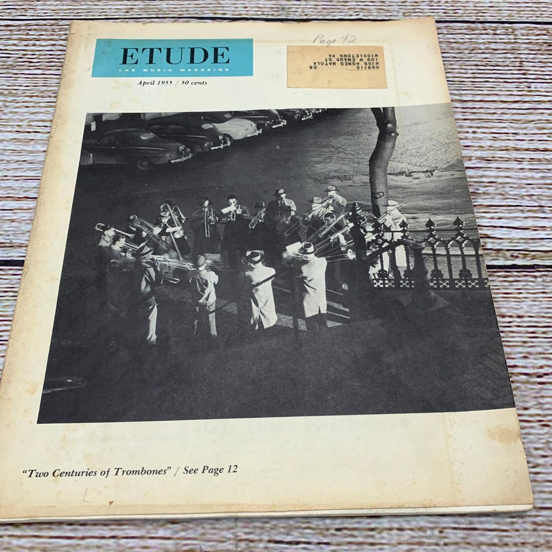 ETUDE the Music Magazine April 1955 Issue Two Centuries of Trombone - Etsy