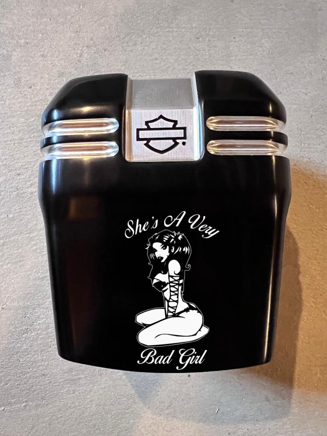 Harley Custom Horn Cover She's A Very Bad Girl Design - Etsy