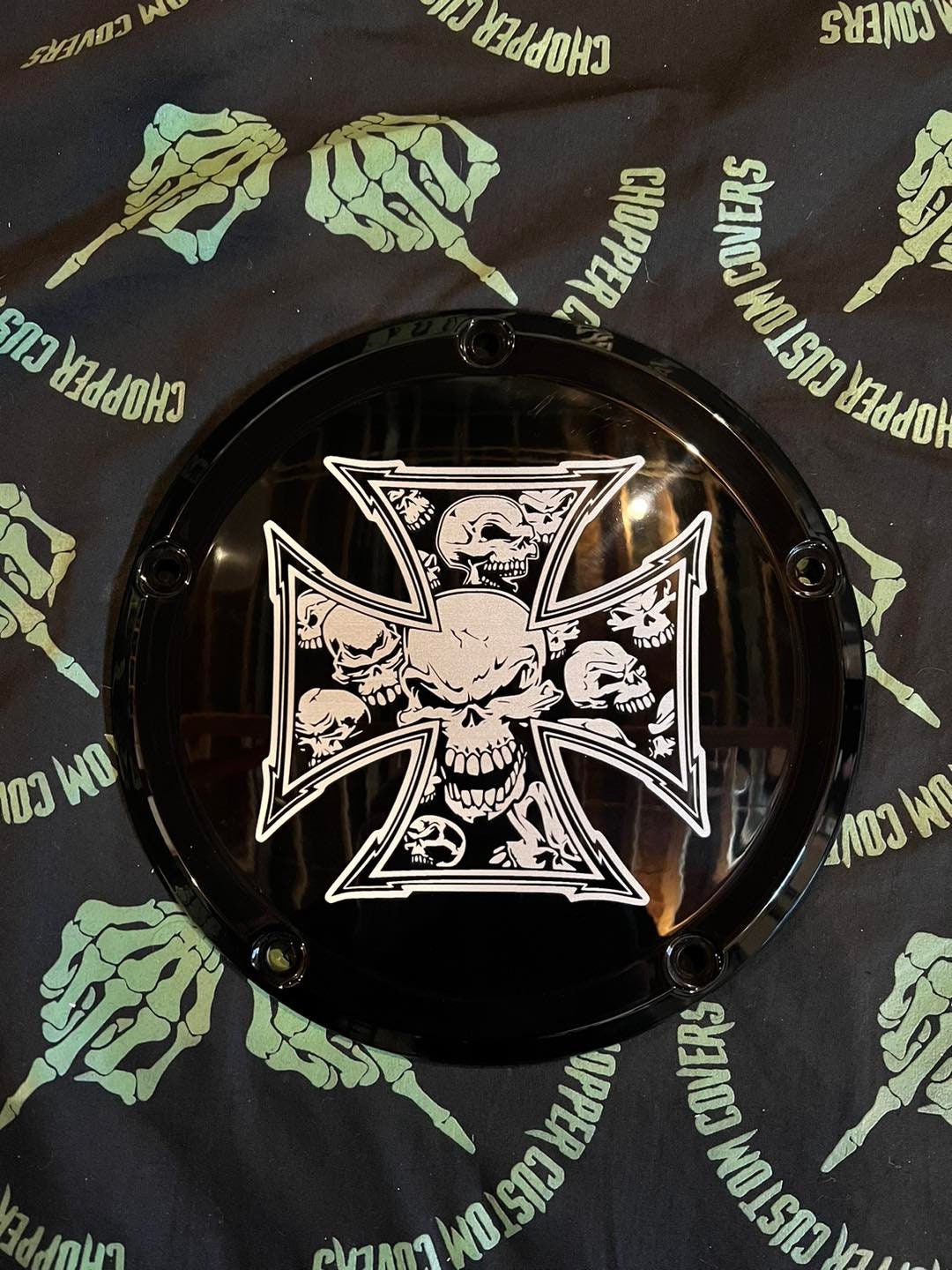 Harley Custom Derby Cover Skull Maltese Cross Design - Etsy