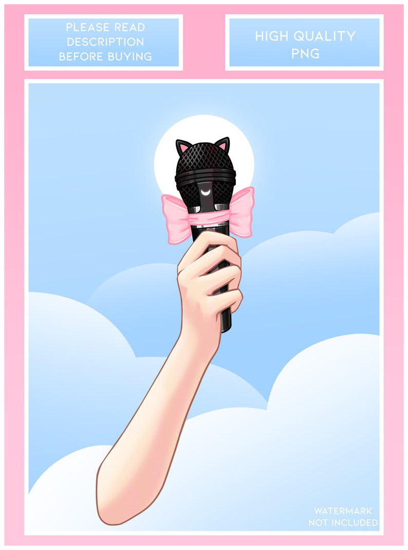 Kitty Microphone Black Pink White Blue Red Vtuber - Etsy
