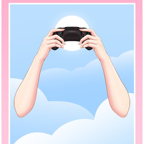 Gaming Controllers Black Pink White Vtuber Twitch - Etsy