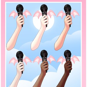 Wings Microphone - Black - Pink - White - Blue - Red | Vtuber | Twitch ...