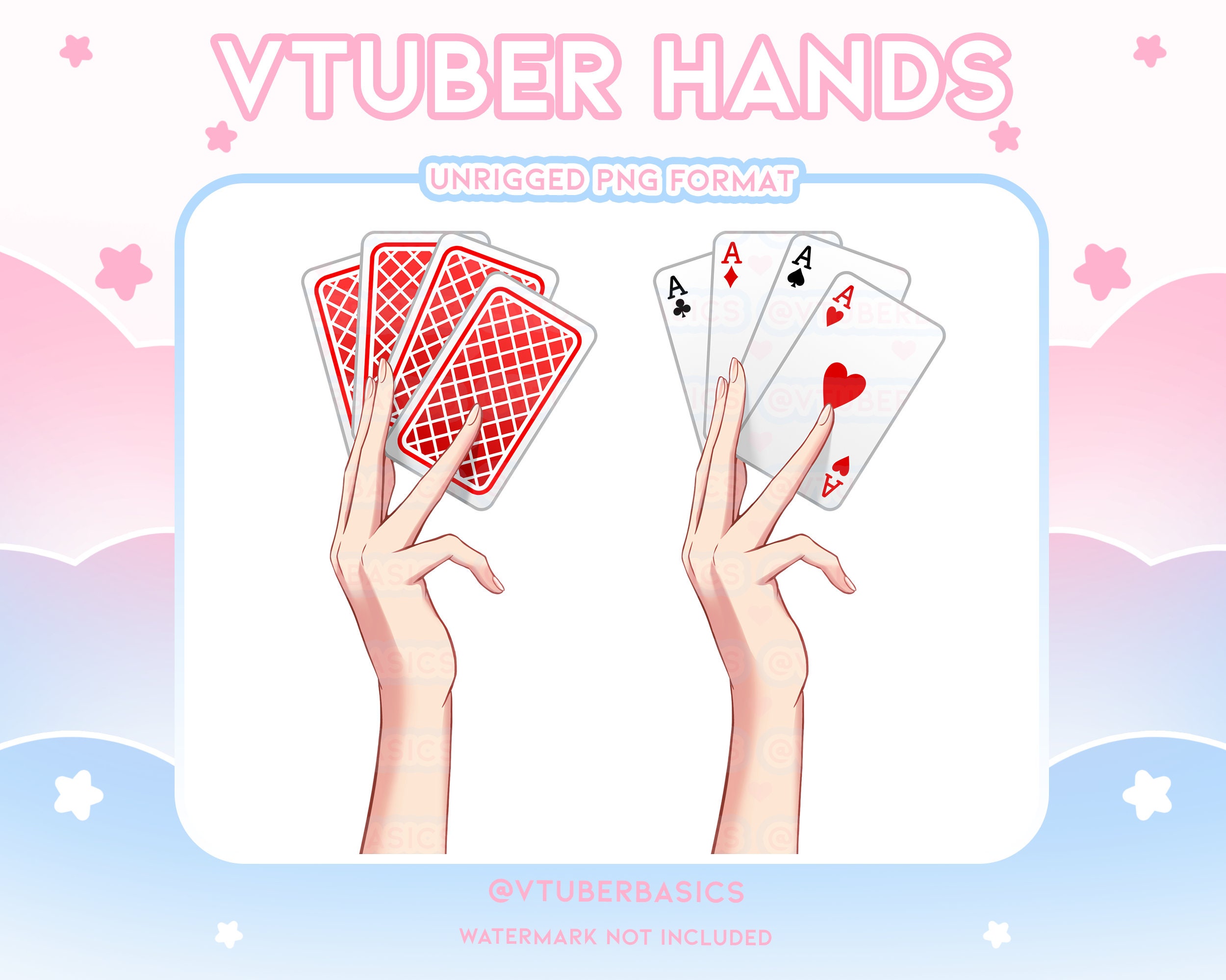 Playing Cards | Vtuber | Twitch | Youtube | Prop | Asset | Hands | 2D ...