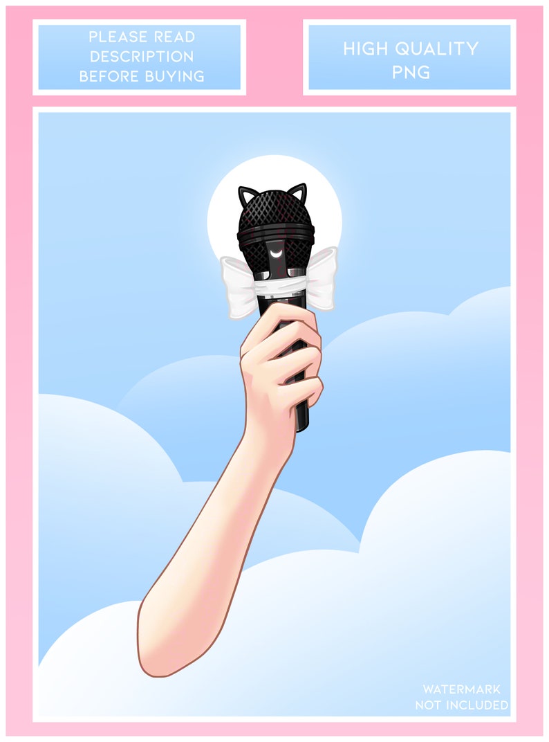 Kitty Microphone - Black - Pink - White - Blue - Red | Vtuber | Twitch ...