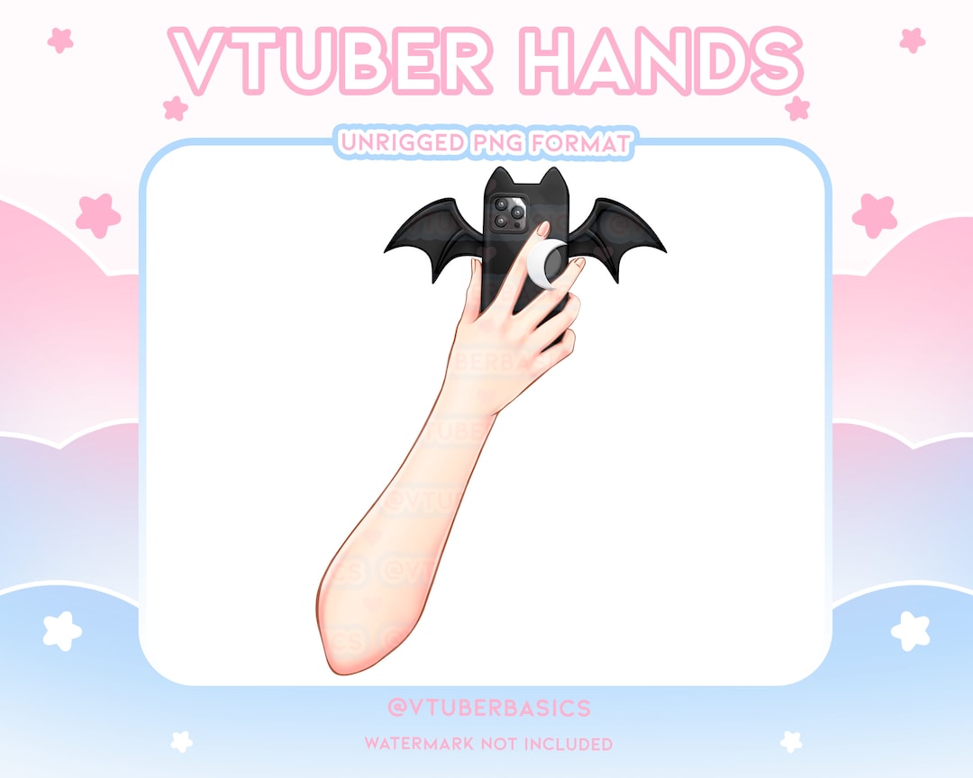 Black Bat Phone - Vtuber | Twitch | Youtube | Prop | Asset | Hands ...