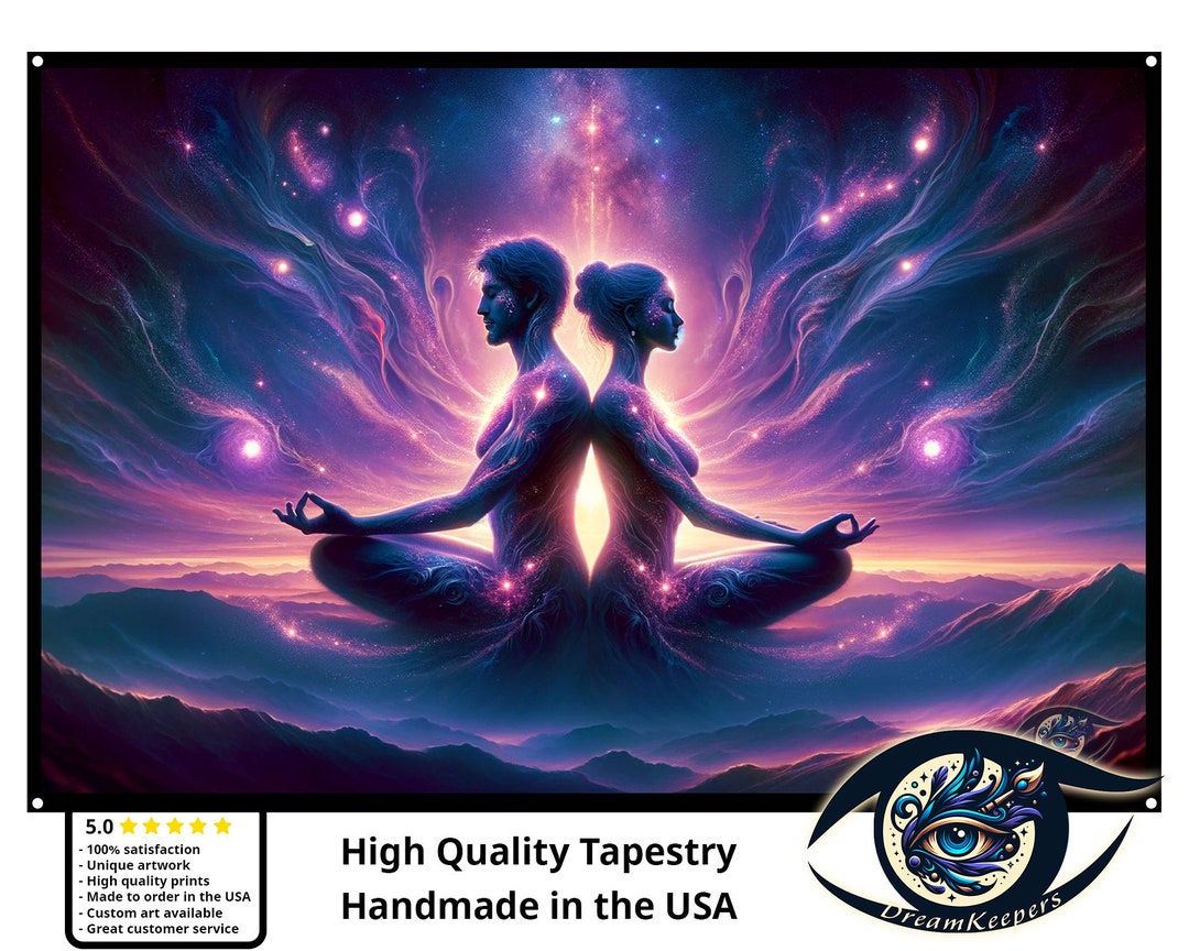 Tantric Couple Tapestry, Spiritual Yoga Art, Meditation Room Decor - Etsy