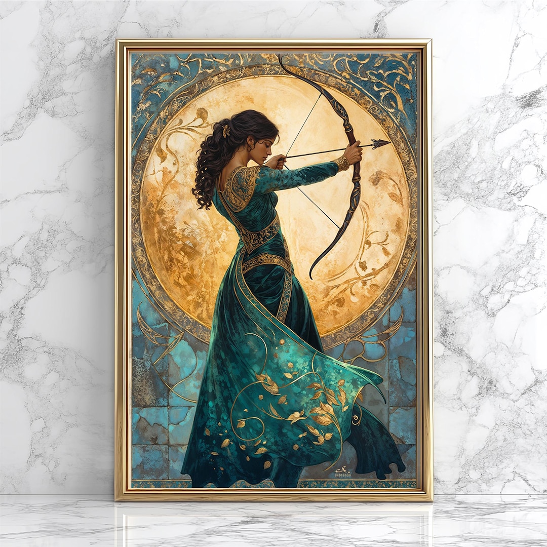Artemis Moon Goddess Poster, Greek Goddess Artemis Wall Decor, Greek ...