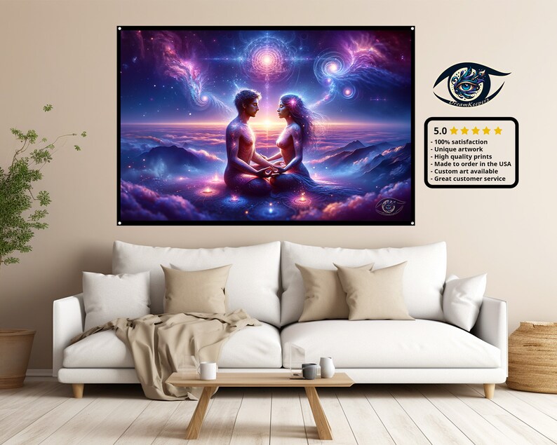 Tantric Couple Tapestry, Spiritual Wall Art, Meditation Room Decor - Etsy