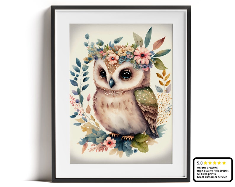 Set of 6 Cute Animal Prints Watercolor Digital Painting - Etsy