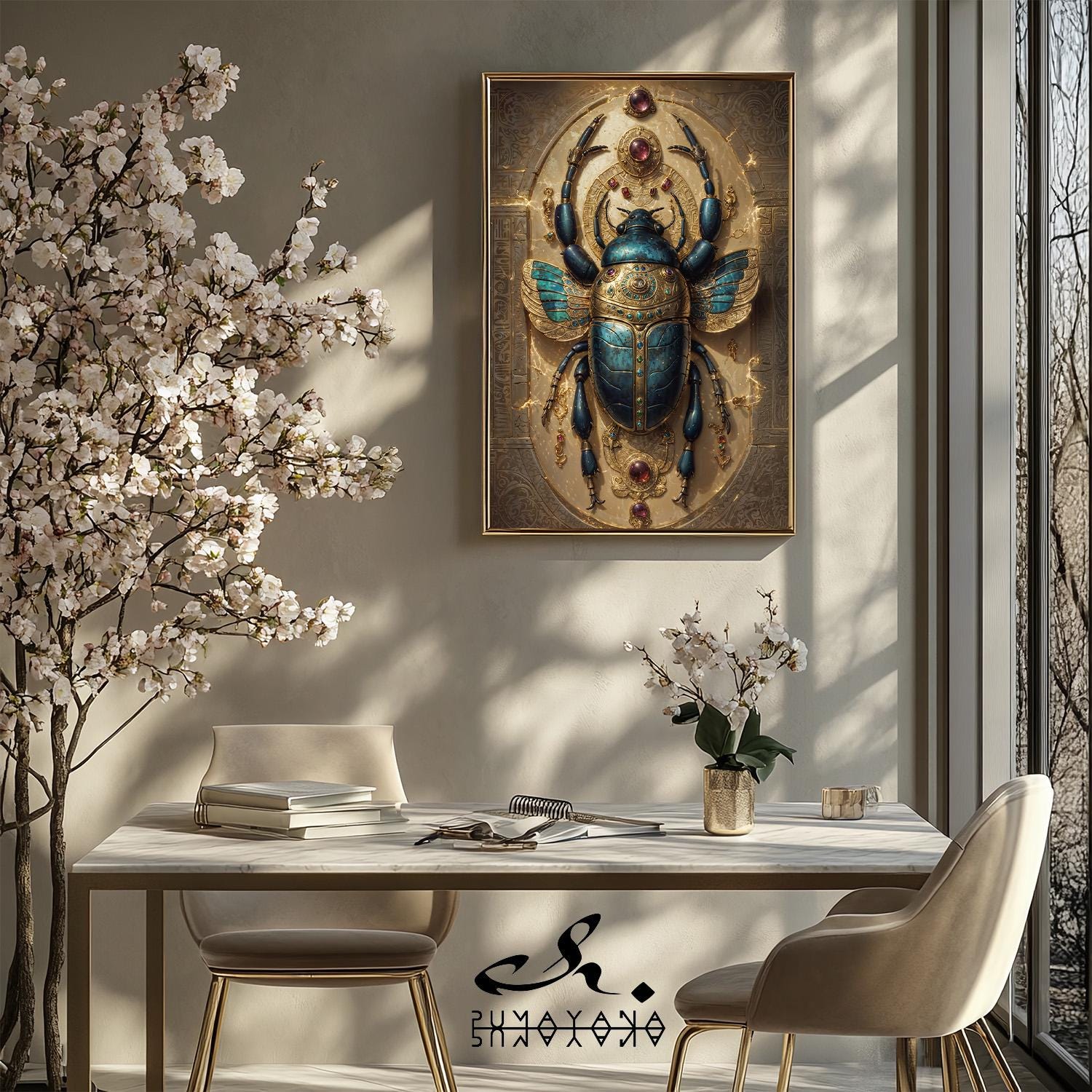 Egyptian Beetle Scarab Poster, Ancient Egypt Deities Art, Sacred ...