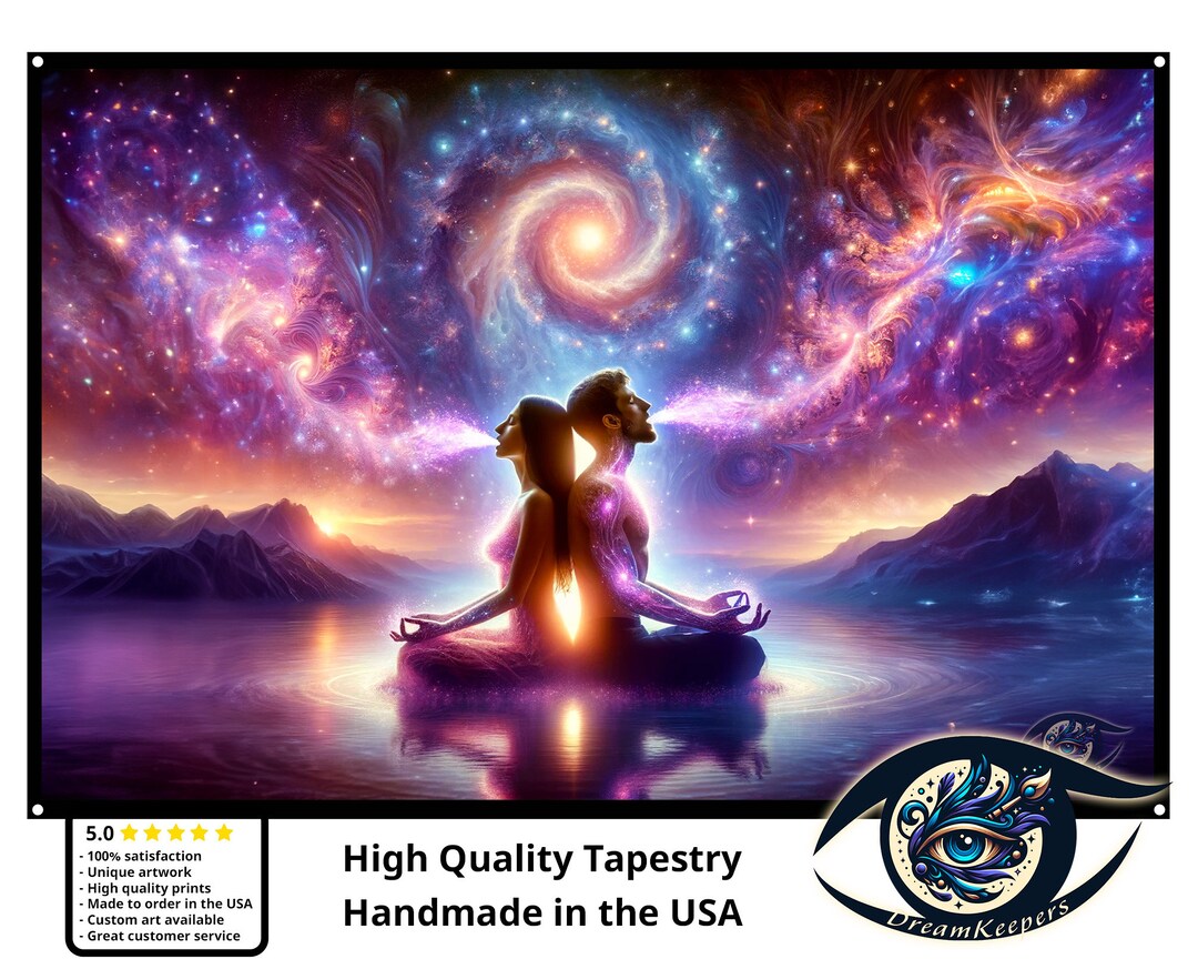 Tantra Art Tapestry, Spiritual Couple, Meditation Room Decor - Etsy